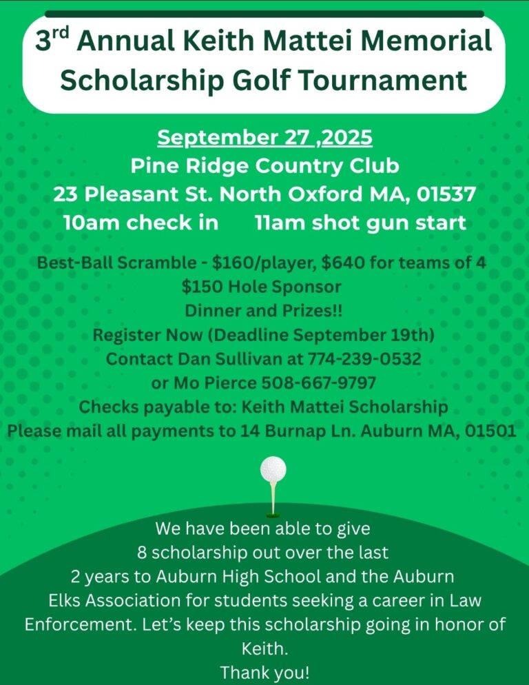 3rd Annual Keith Mattei Memorial Scholarship Golf Tournament, Saturday ...