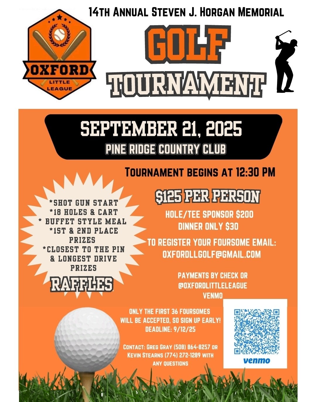 14TH ANNUAL STEVEN J. HORGAN MEMORIAL, Sunday, September 21, 2025 ...
